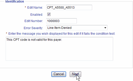 User Defined Edit Maintenance